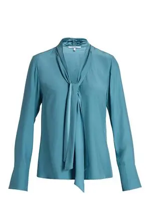 SANTORELLI Amanda Silk Tie Neck Blouse