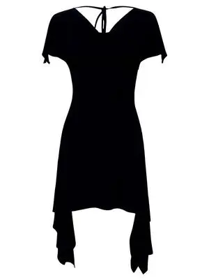 WHY MARY Athena Asymmetrical Backless Mini Dress - Black