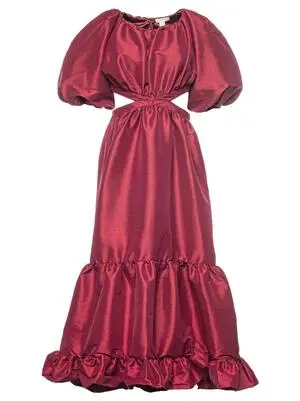 VASILIKI ATELIER Laila Maxi Taffeta Dress - Red