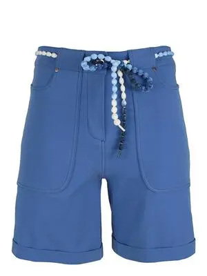 LALIPOP DESIGN High-waisted Stretch Cotton Shorts - Blue