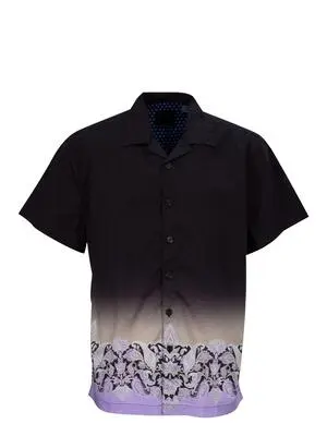 LORDS OF HARLECH Ralph Border Paisley Camp Shirt - Black