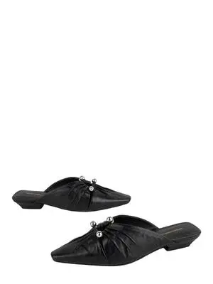 Intentionally Blank Noah Pierced Mules - Black