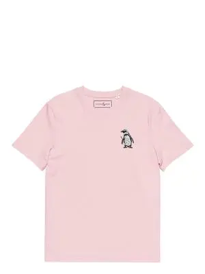 ANCHOR & CREW Cotton Pink Penguin Suit Actual Life Organic Cotton Embroidered T-shirt - Men Red