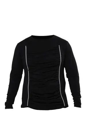 METAMORPHOZA Men’s Long Sleeve Top With Front Drapings - Black