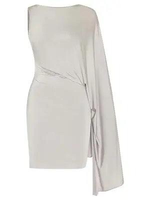 KHELA THE LABEL Cape Sleeve Mini Dress - Grey