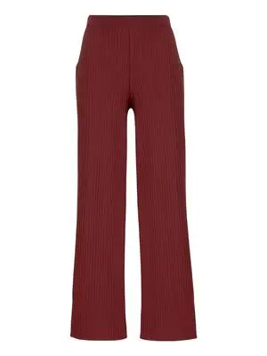 SALANIDA Vera Ribbed Wide Leg Pants - Red