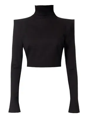 AGGI BY HALEWSKI Natasha Pearl Noir Long Sleeve Turtleneck Top - Black
