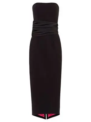 TIA DORRAINE Closer To Love Strapless Midi Dress With Belt - Black