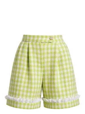 MOOD SWINGS Tailored Bermuda Shorts - Green/white