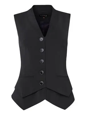 TIA DORRAINE Fitted Single-breasted Waistcoat - Black