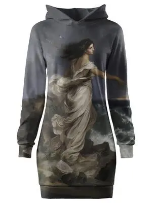 ALOHA FROM DEER Windswept Oracle Oversized Hoodie Dress - Blue/grey
