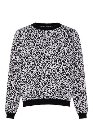 INGMARSON Leopard Wool And Cashmere Jumper - Black/white