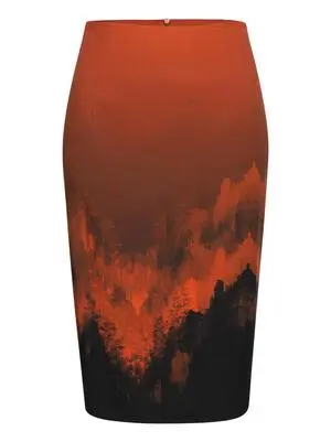 MARIANNA DÉRI Printed Pencil Skirt - Black/red