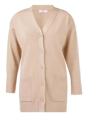 PERALUNA Nicola V-Neck Long Knit Cardigan