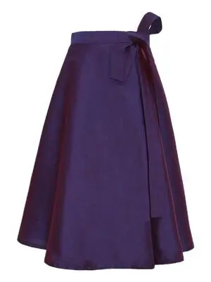 RICHA SHARMA Wrap Around Silk Skirt - Purple
