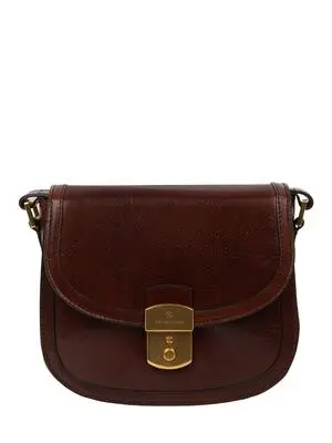 TIME RESISTANCE Time Resistance Leather Saddle Bag Brown
