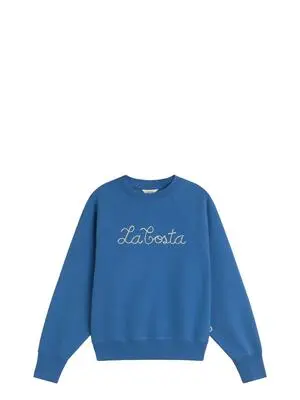THINKING MU Hand-embroidered Cotton Sweatshirt - Blue
