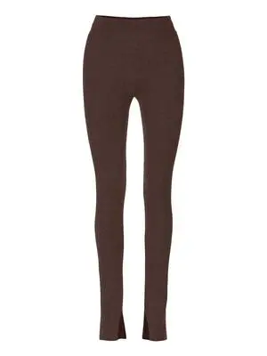 SALANIDA Barra Ribbed 100% Merino Leggings Chocolate - Brown