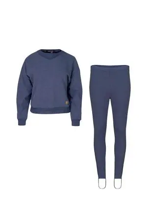 OH!ZUZA NIGHT&DAY Short Sweatshirt & Stirrup Leggings Set - Blue