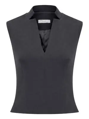 MAAN ISTANBUL High Neck Sleeveless Blouse - Grey