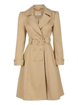 SANTINNI Bergman Cotton Gaberdine Trench Coat - Gray