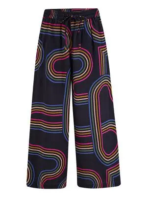 SUGARHILL BRIGHTON Ameera Retro Racer Cropped Trousers - Black