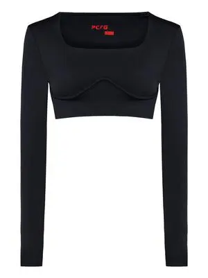 PCFG Long Sleeve Crop Top - Black