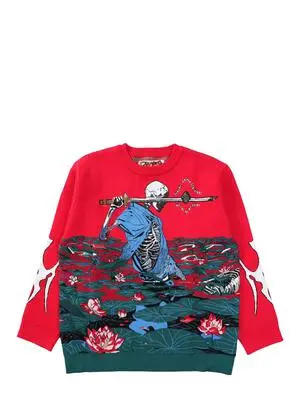 VERYRARE Skeleton Bushido Jacquard Knit - Red