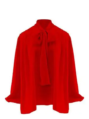 BLUZAT Draped Blouse With Bow Detail