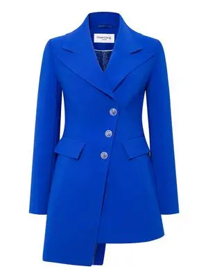 FEMPONIQ Asymmetric Double Breasted Tailored Blazer - Blue