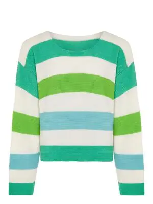 INGMARSON Striped Knit Top - Blue/green