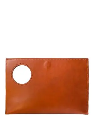 DESIGNS BY ELLE Circle Clutch Leather Bag