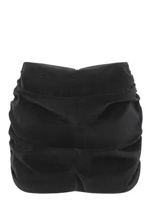 SEROTONINN Draped Velvet Mini Skort