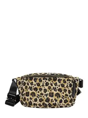 L2R THE LABEL Leopard Print Fanny Pack - Black