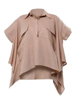 METAMORPHOZA Loose Linen Shirt - Brown