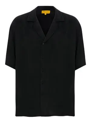 JE TE VEUX Palm Tree Printed Sun Down Vice Shirt - Black