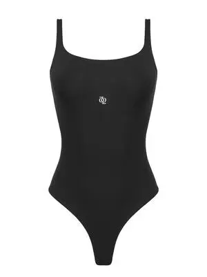 GOD SAVE QUEENS Second Skin Square-neck Bodysuit - Black