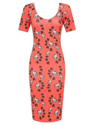 SOPHIE CAMERON DAVIES Floral Cotton Midi Dress - Red