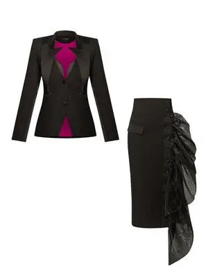TIA DORRAINE Tailored Skirt Suit - Black