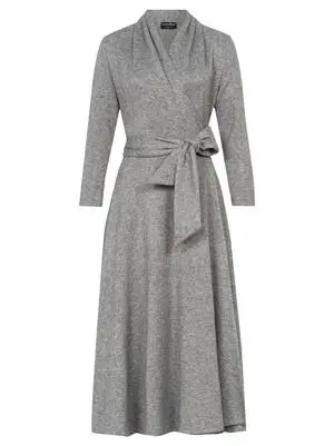MARIANNA DÉRI Knitted Wrap Midi Dress - Grey