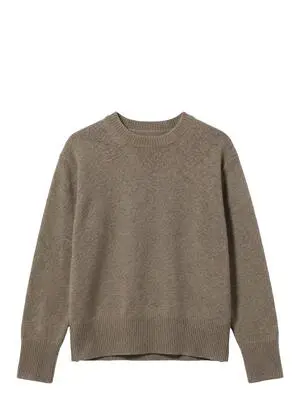 ZENZEE Cashmere Boyfriend Crew Neck Sweater - Brown
