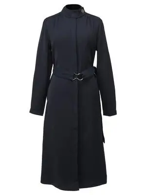 SMART AND JOY High Neck Long Sleeve Shirt Dress - Blue