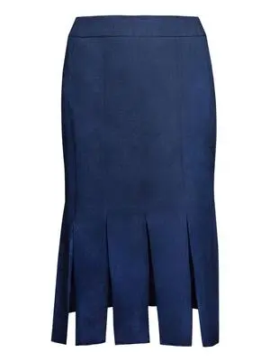 MADEBYZA Denim Structured Skirt With Box Pleats - Blue