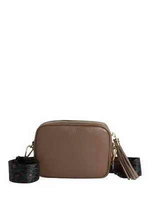 BETSY & FLOSS Verona Crossbody Bag With Tassel And Patterned Strap Brown