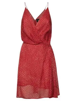 SVETA MILANO Nancy Dotted Silk Georgette Mini Dress - Red