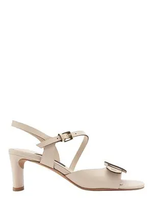 ILVI Vince Leather Heeled Sandal - Beige/black