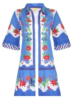 ISLAPAYAL Lisbon Mini Shirt Dress - Blue