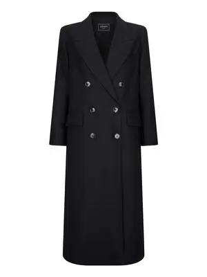 TRIONA Twill Niamh Double Breasted Coat - Black