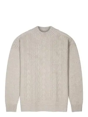 PAUL JAMES KNITWEAR Midweight Cotton Mock Neck Sweater - Grey