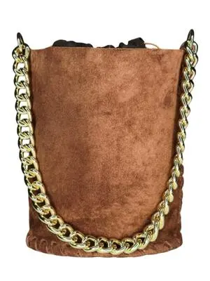 RUJ HERITAGE Bucket Bag With Chain Strap - Brown